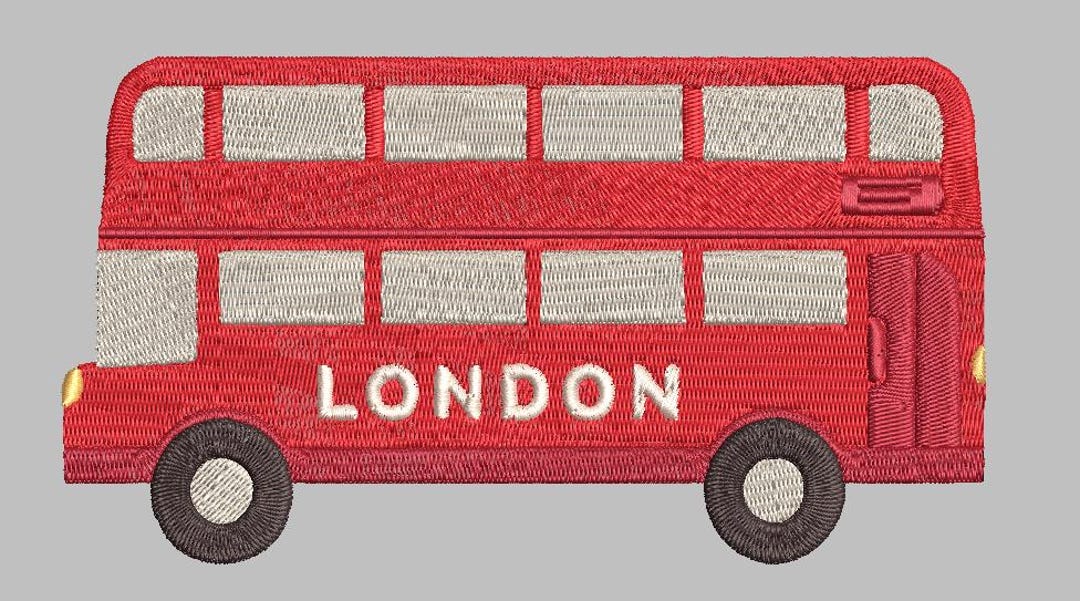 London Red Bus Embroidery File PES DST EXP - Etsy