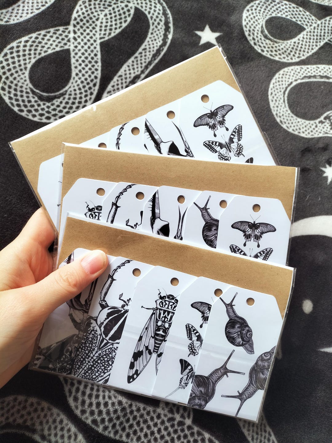Pack of 10 Bug Illustration Gift Tags | Entomology Themed Gift Card ...