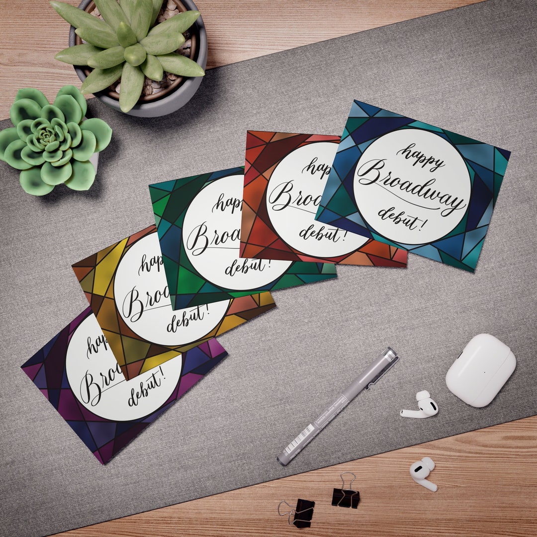 Happy BROADWAY Debut Calligraphy on Stained-glass Style Multi-colored ...