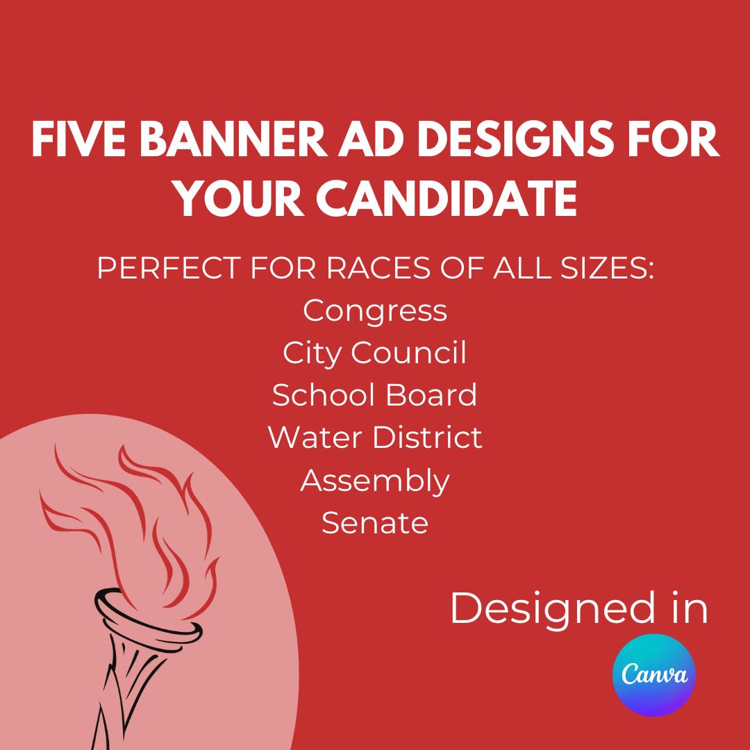 Political Website Banner Ads Canva Templates Bundle for Effective ...