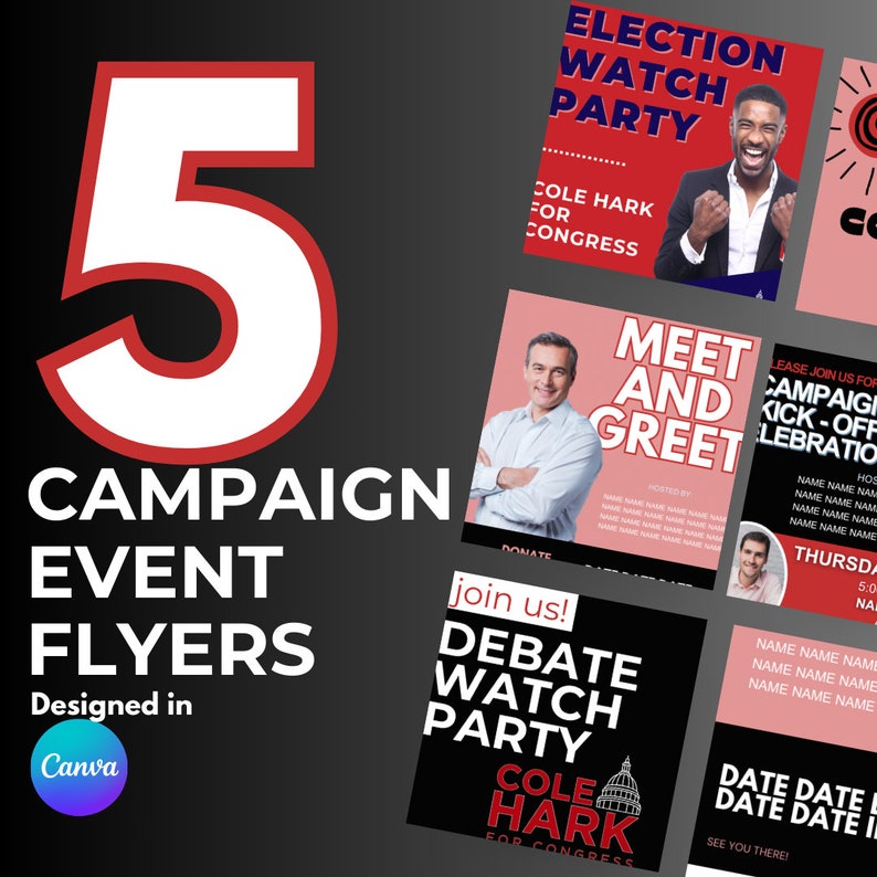 Event Social Media Graphics and Flyers for Campaign Election - Etsy