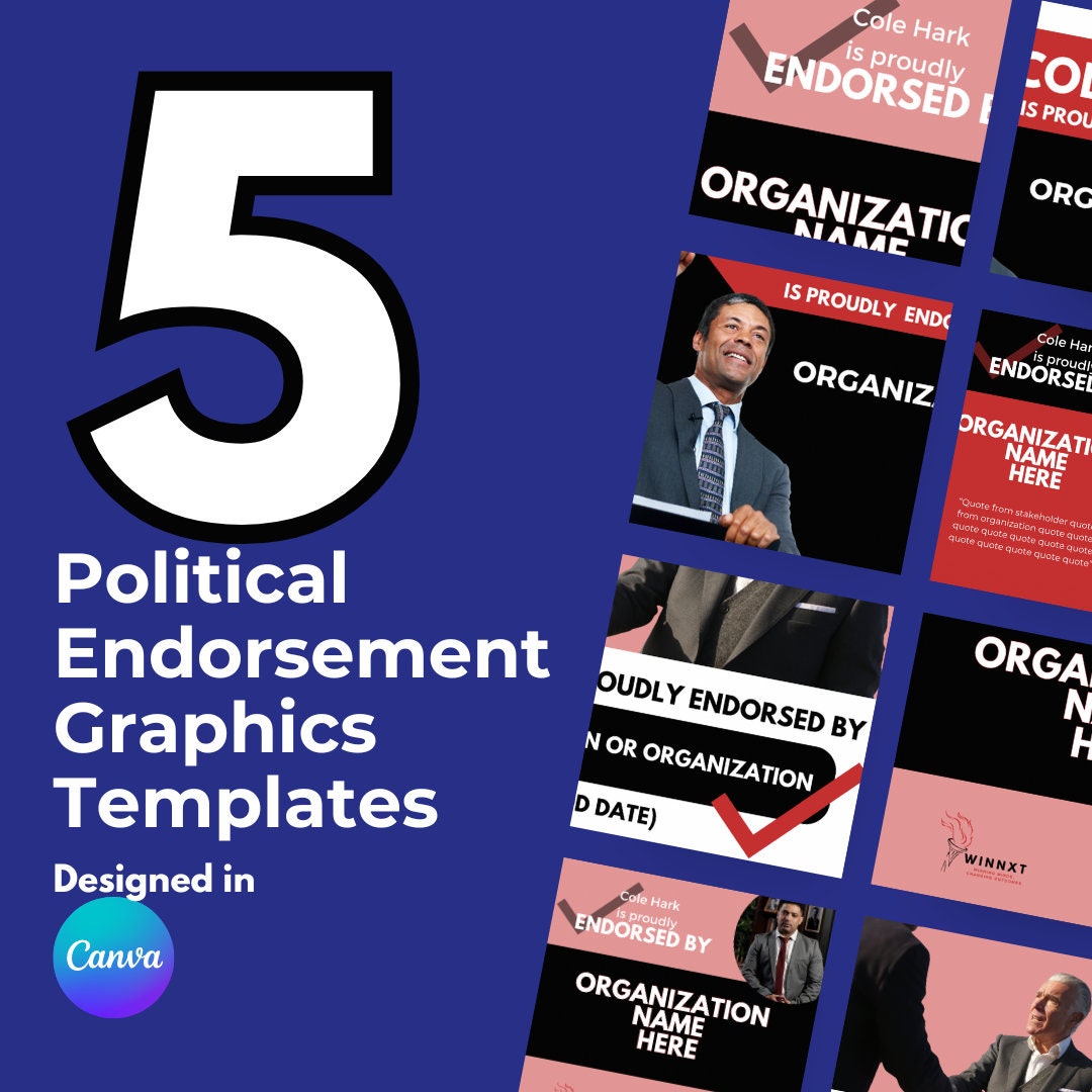 Political Endorsement Canva Graphic Templates for Election Campaign - Etsy
