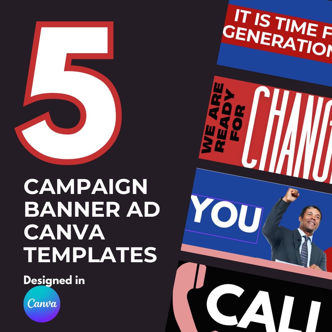 Political Website Banner Ads Canva Templates Bundle for Effective ...
