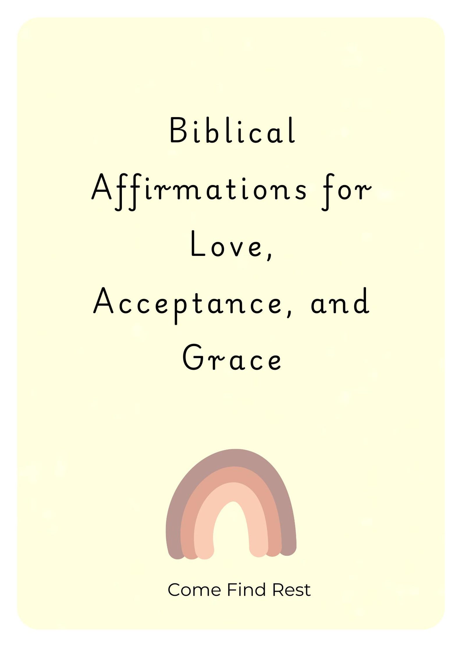 Biblical Affirmations for Love, Acceptance, and Grace - Etsy