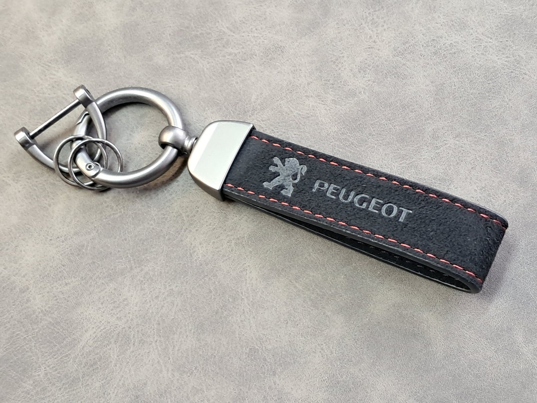 Peugeot Keychain Leather Alcantara Keyring Lanyard Logo Car Accessories ...