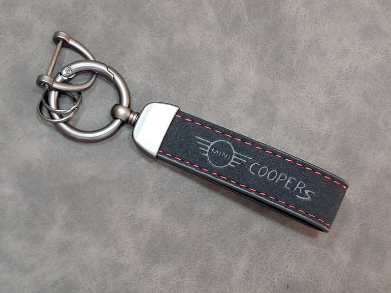 Mini Cooper S Keychain Leather Alcantara Keyring Lanyard Logo Jcw ...