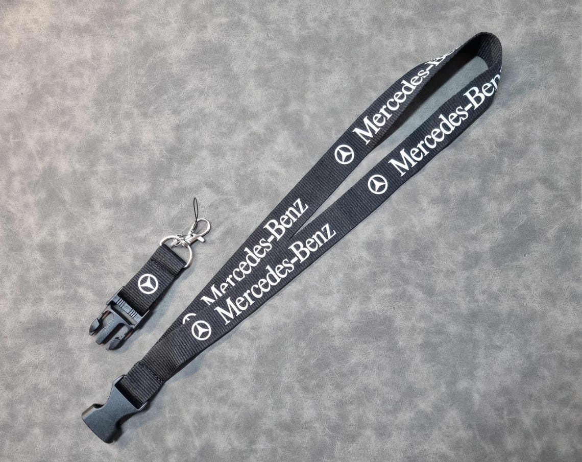 Mercedes Neck Lanyard Strap Keychain Logo Nylon Keyring Car Accessories ...
