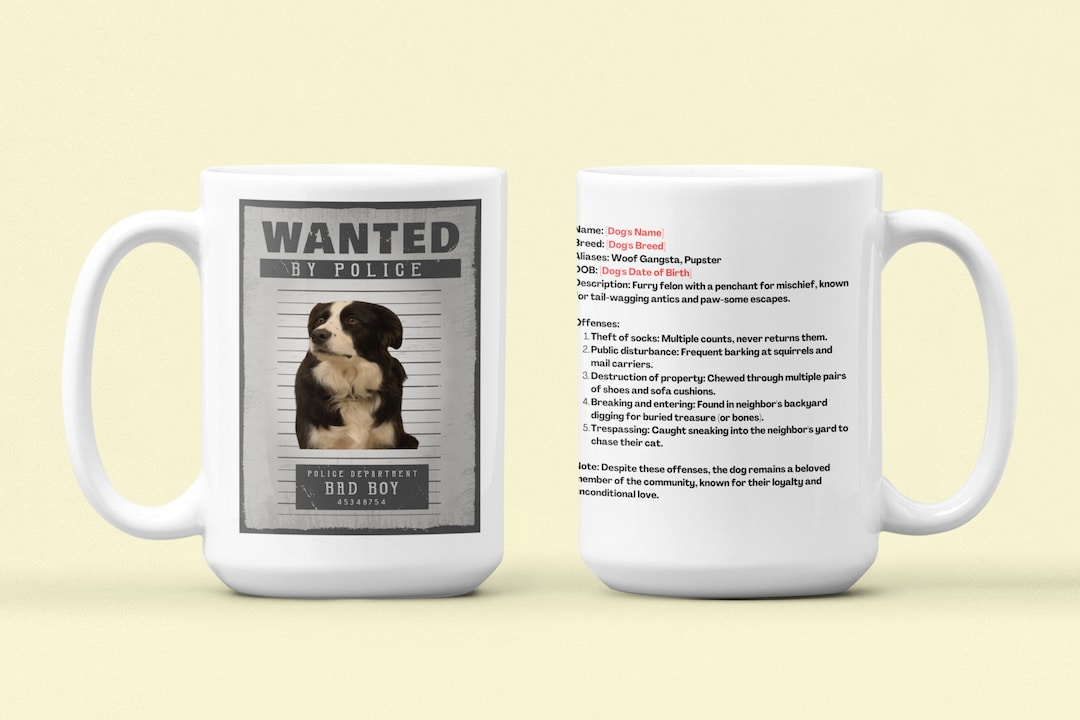 Custom Dog Mug Shot Coffee Mug, Mugshot, Dog Mug Shot, Gift for Friends ...