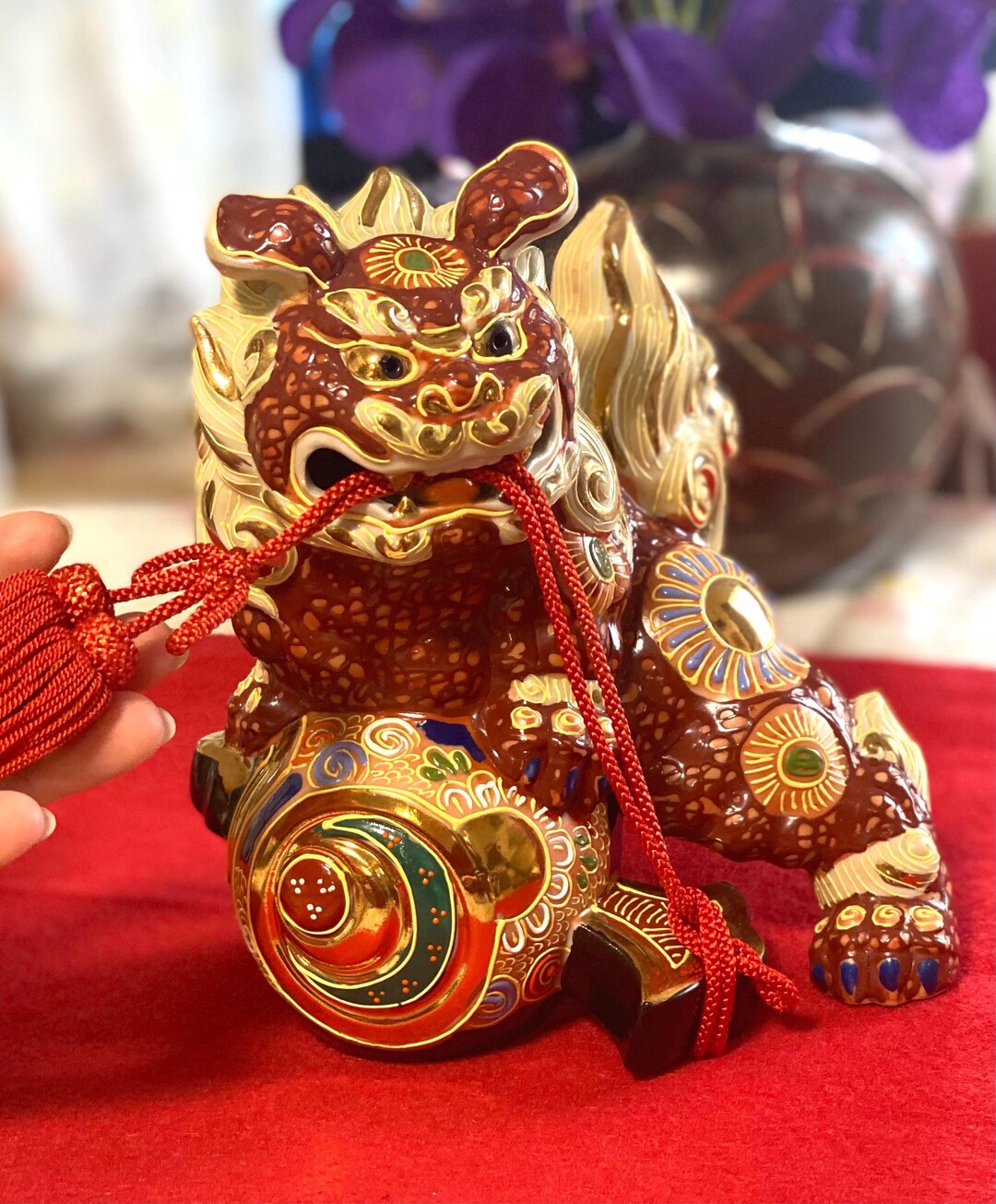 Foo Dog Kutani Yaki Pottery Japanese Komainu. Feng Shui Lion Dog ...