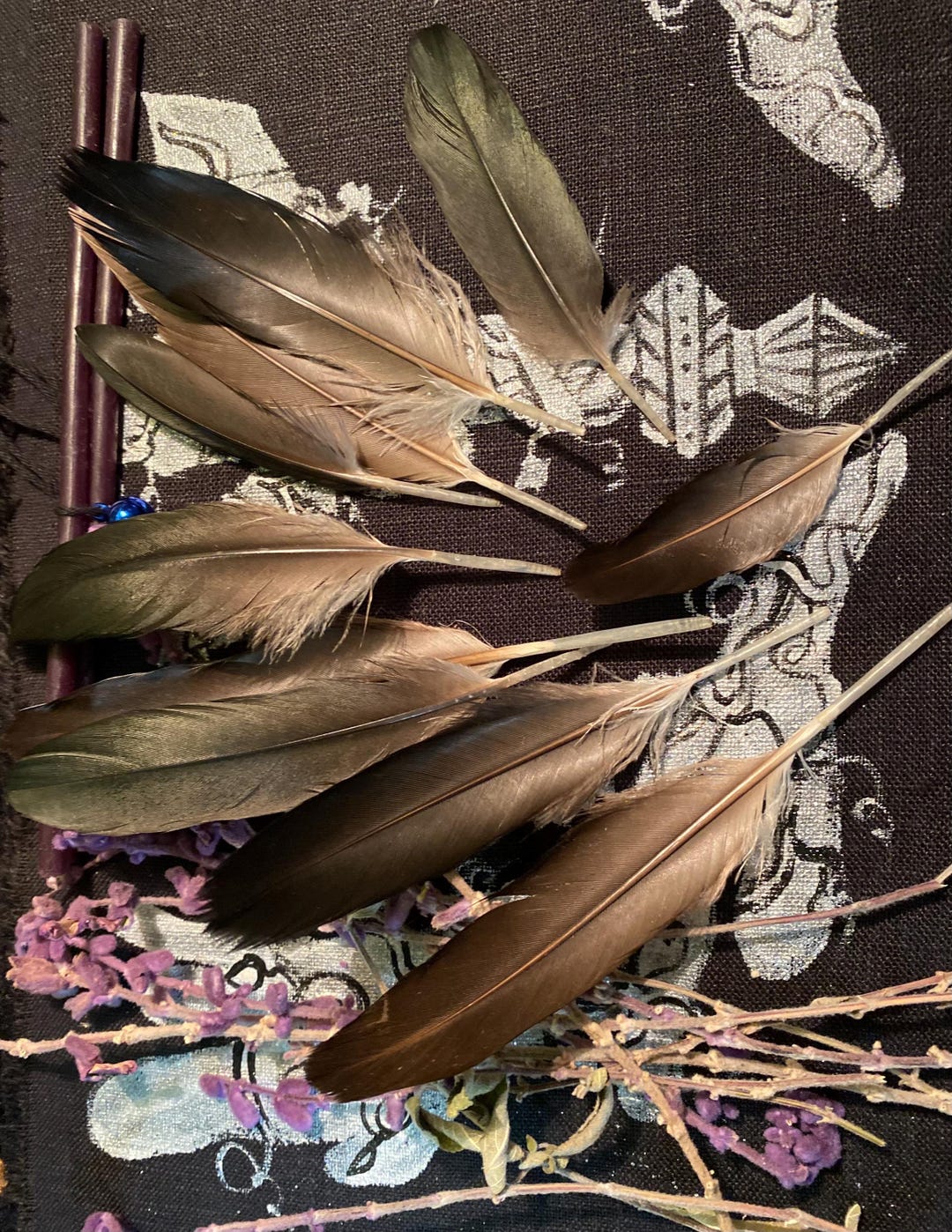 Natural Crow Feathers 10pcs Set Beautiful Black Feathers. Japanese ...