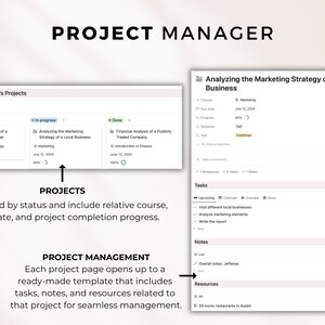 Student Planner Notion Template ADHD Digital Planner for College Student Notion Planner College ...