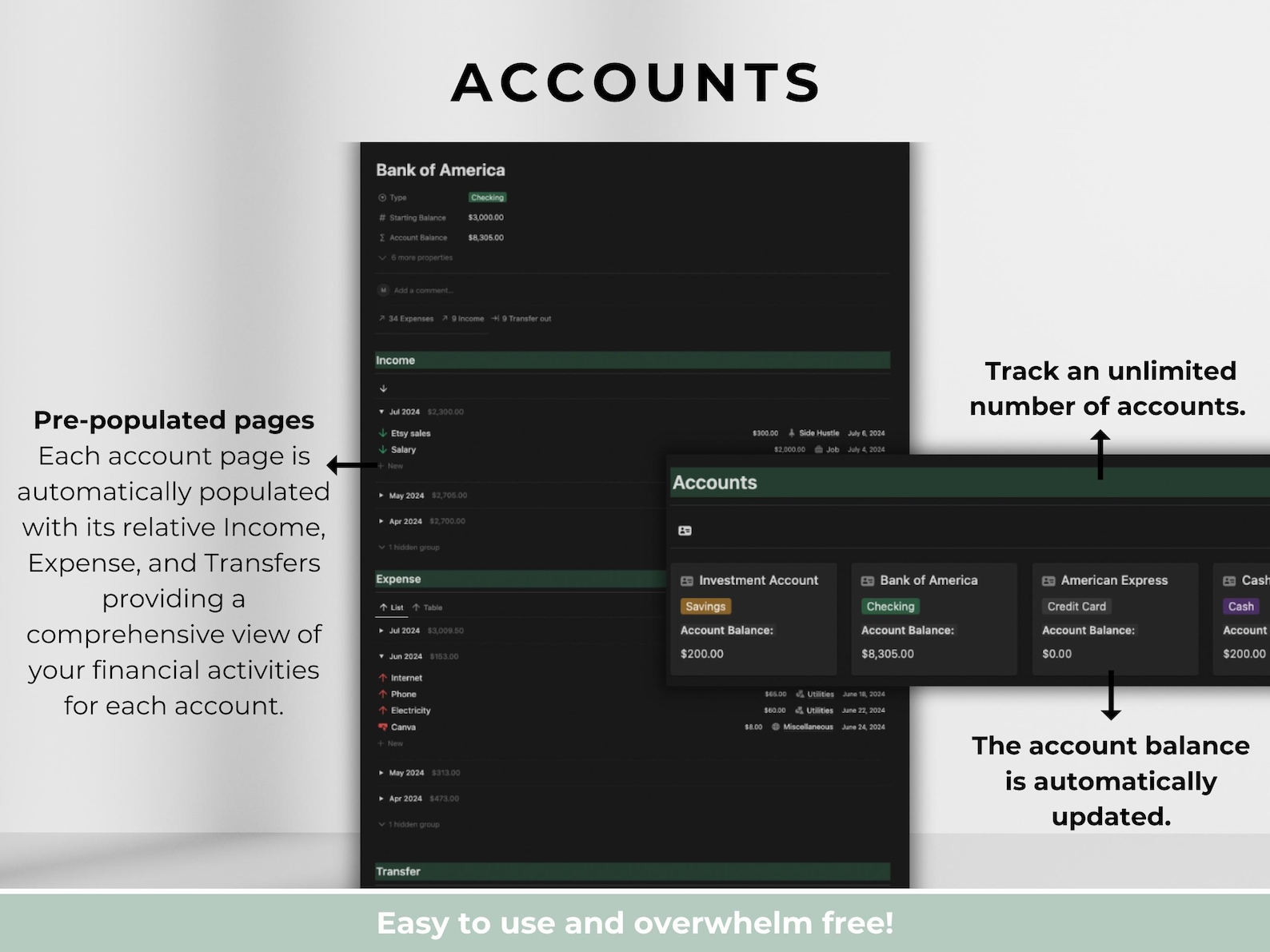 Personal Finance Tracker Notion Template: 50/30/20 Budget, Bill Tracker ...