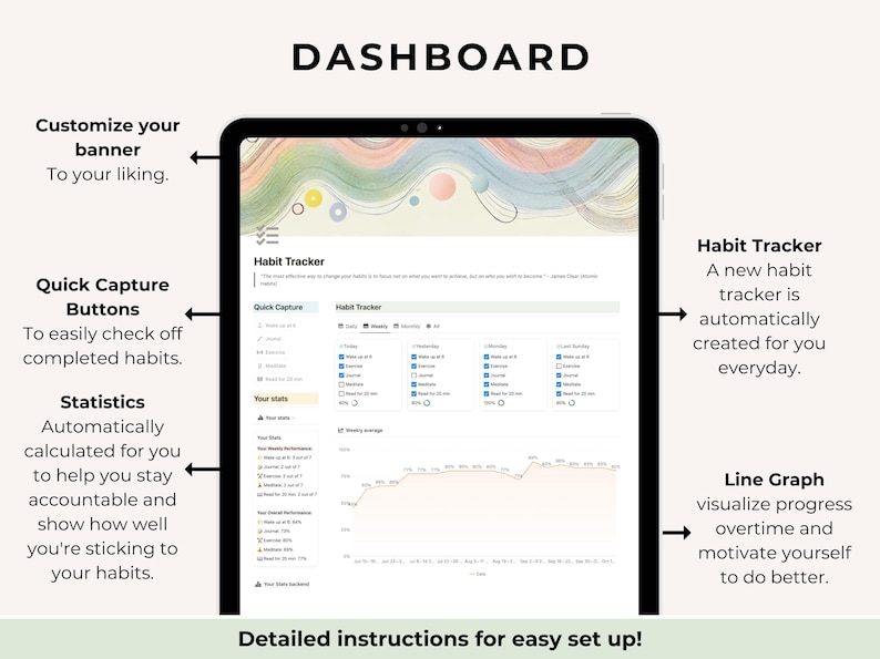Notion Template Habit Tracker Daily Planner Darkmode Notion Weekly ...