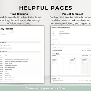 Project & Task Manager Notion Template: Daily Productivity Planner ...