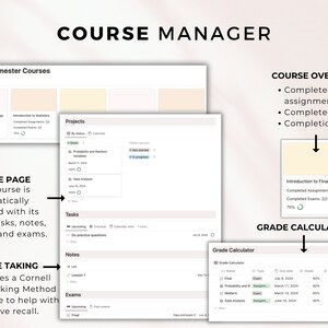 Student Planner Notion Template ADHD Digital Planner for College Student Notion Planner College ...