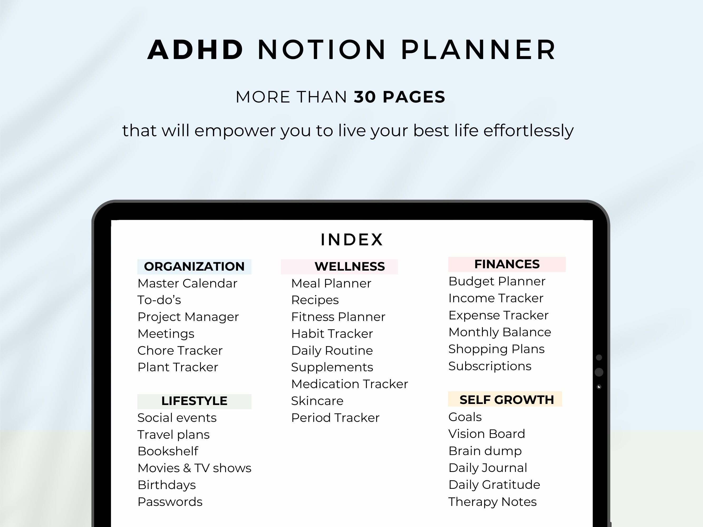 ADHD Notion Template PLR Life Planner - Sell on Etsy Digital Products ...