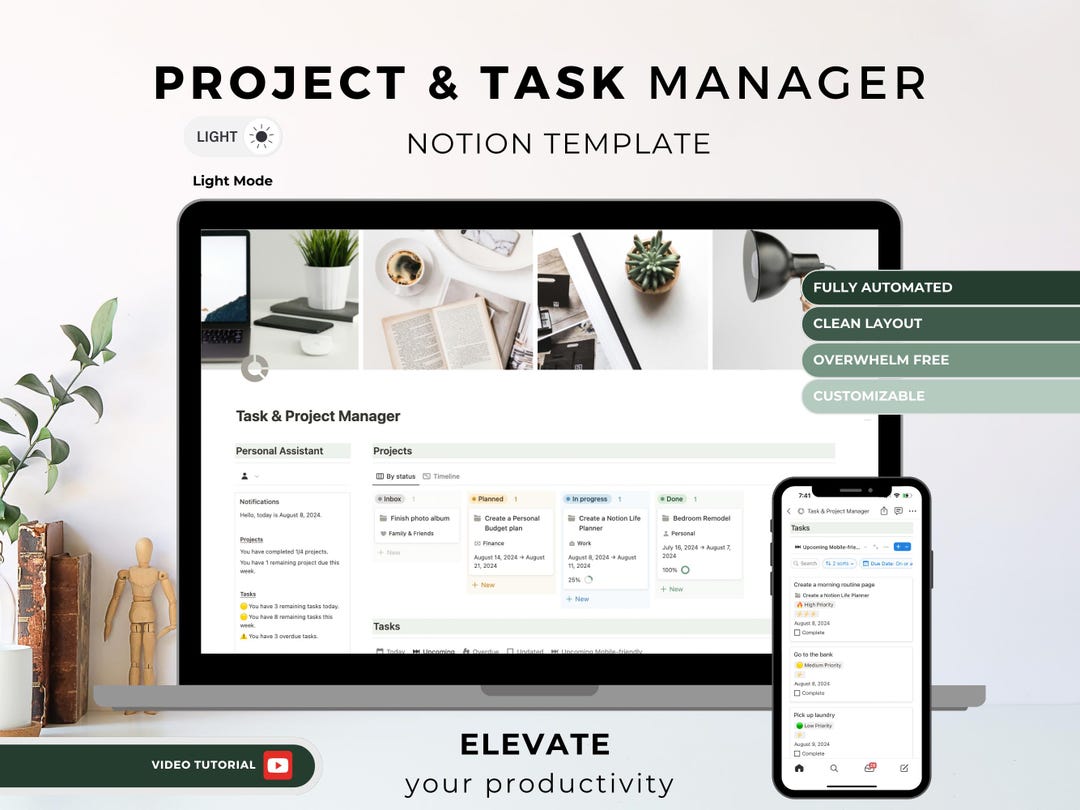 Project Management Notion Template Project Manager Task Manager Daily ...