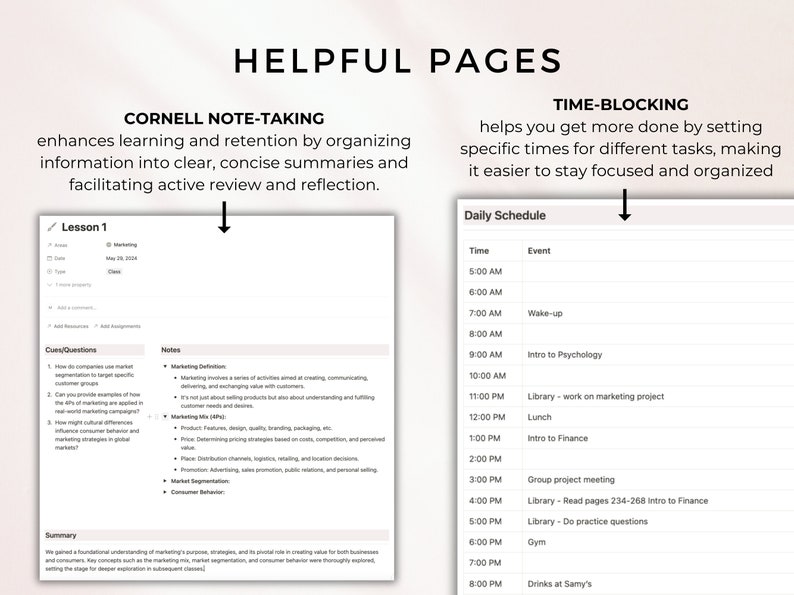 Student Planner Notion Template ADHD Digital Planner for College ...