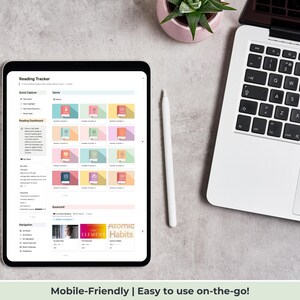 Digital Reading Journal Notion Template, Book Tracker, Notion Bookshelf Dashboard, iPad Planner ...