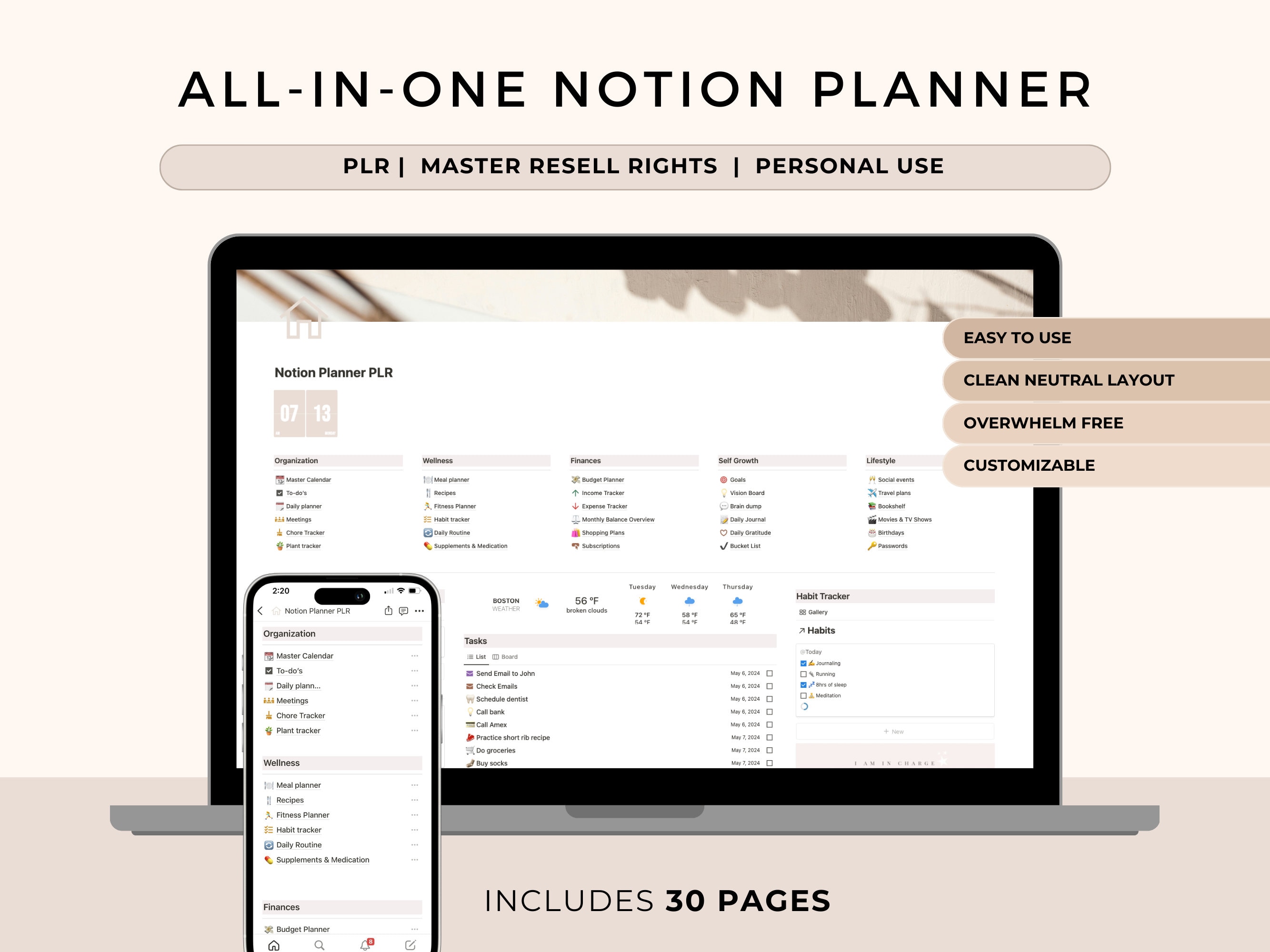 Ultimate Life Planner PLR Notion Template - Sell on Etsy PLR Digital Products Mrr Notion Mrr PLR ...