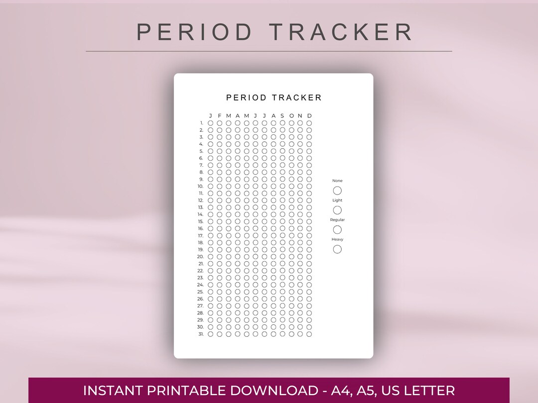 Period Tracker Printable Health Tracker Printable Planner Pregnancy ...