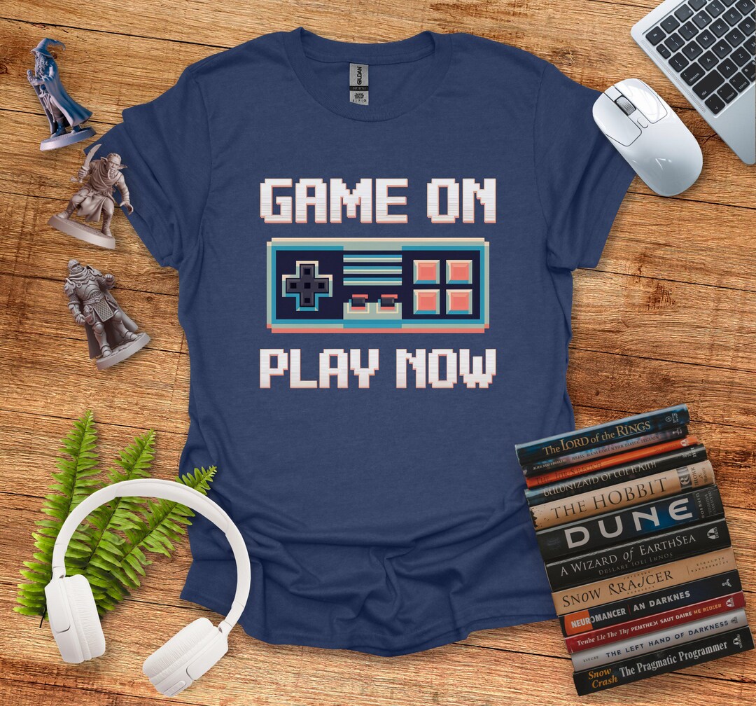 Retro Gaming T-shirt, Game on Play Now, Vintage Gamer Tee, Retro Video ...