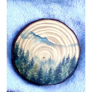 Mountain Forest Wooden Coaster Set - Etsy