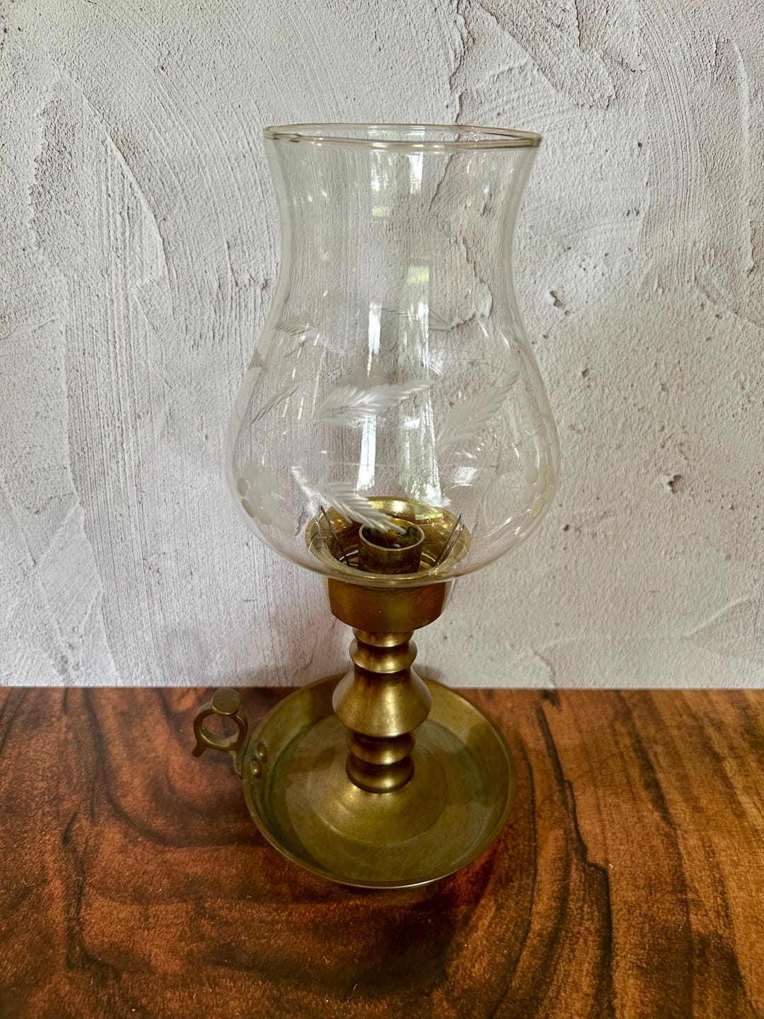 Vintage Brass Hurricane Candle Holder - Etsy