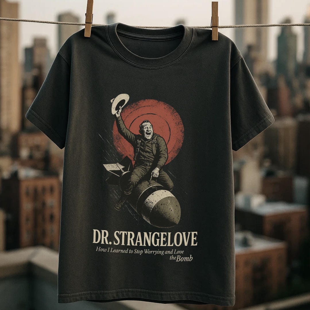 Dr Strangelove Tee, Retro Cold War Cinema | Kubrick Political Satire ...