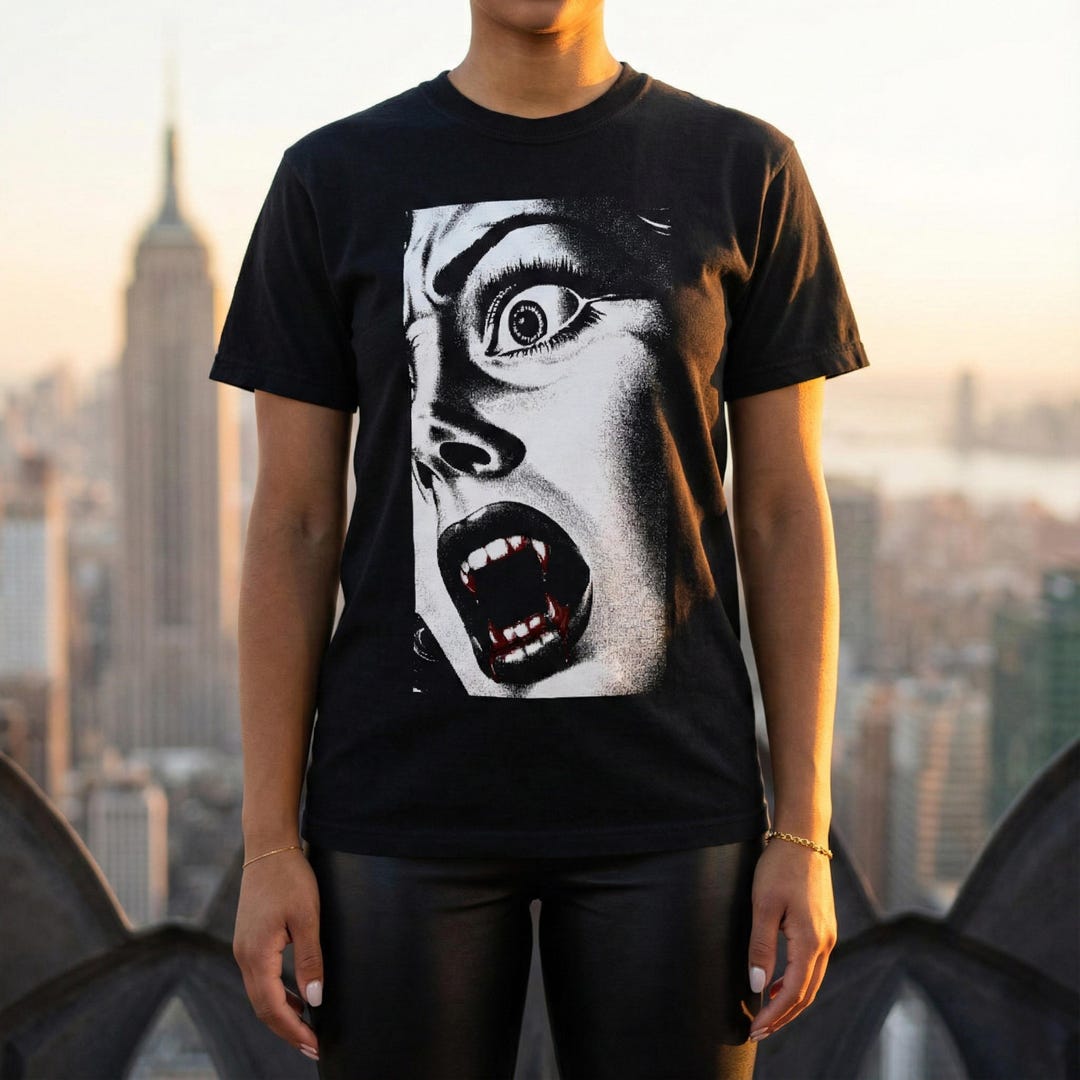 Vintage Vampire Shirt, 90s Horror Graphic Tee, Grunge Goth Streetwear ...