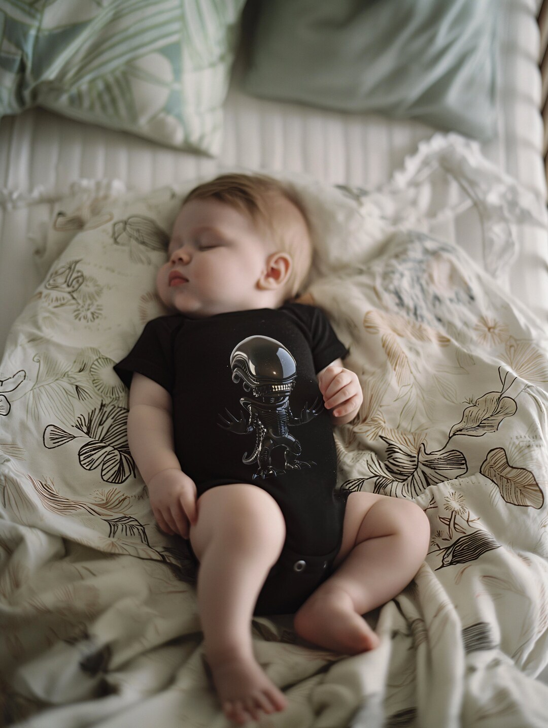 Alien Baby Horror Icon Bodysuit Adorable Sci-fi Halloween Infant Outfit ...