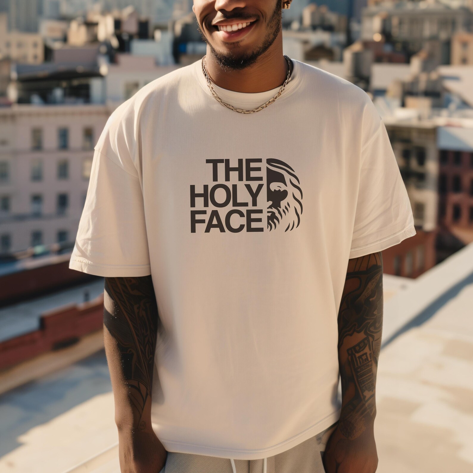 Christian Tshirt, Holy Face Jesus Tee, Religious Clothing, Comfort ...