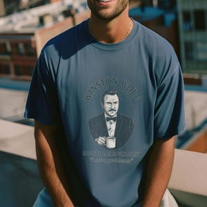 Winston Wolf T-shirt: Pulp Fiction Inspired Garment-dyed Tee - Etsy
