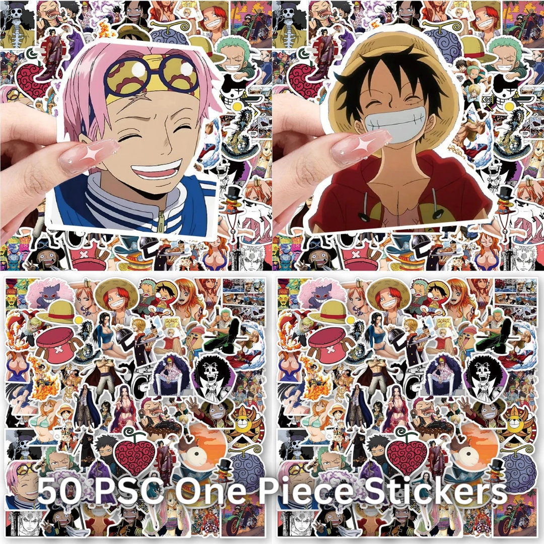 50 PSC One Piece Sticker Stickers Funny Cool Decals for Guitar ...