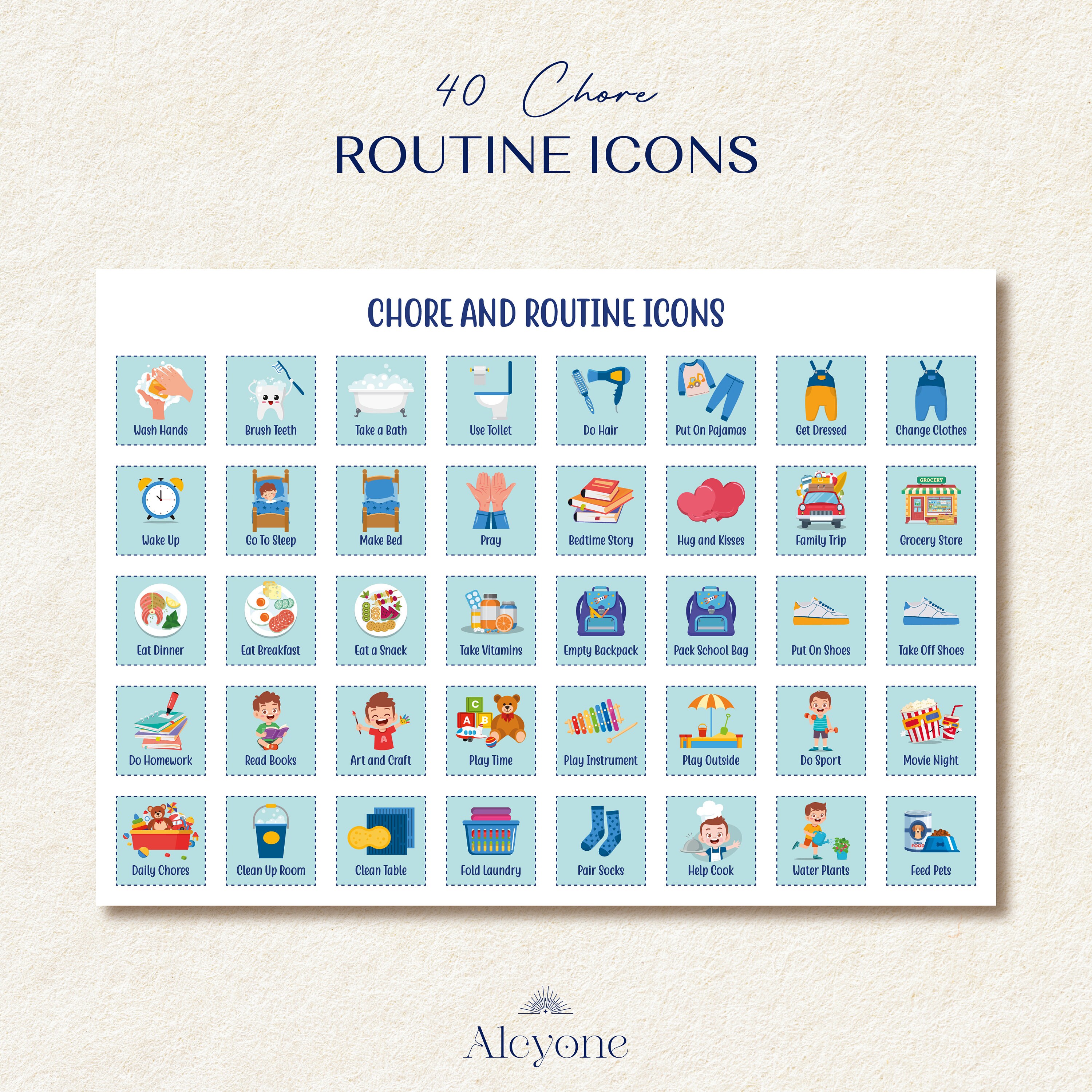 Kids Evening Routine Chart, Printable Bedtime Checklist, Night Visual ...