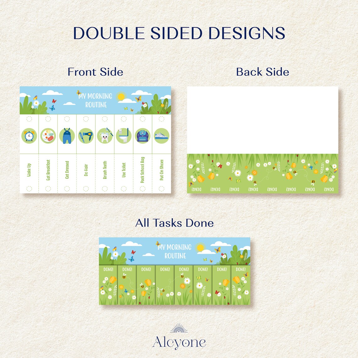 Kids Morning Routine Chart, Printable Folding Flip Chart for Morning ...