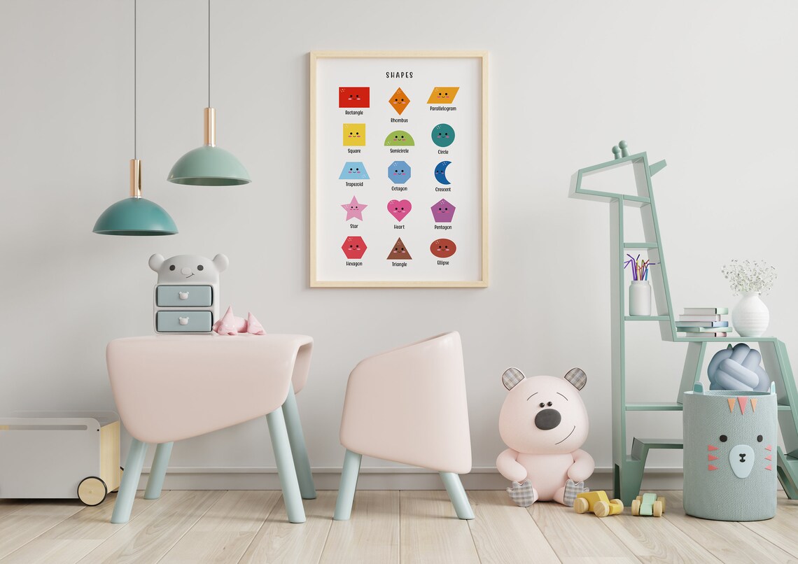 Set of 8 Educational Posters for Kids, Printable Learning Wall Art for ...