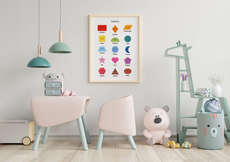 Set of 8 Educational Posters for Kids, Printable Learning Wall Art for ...