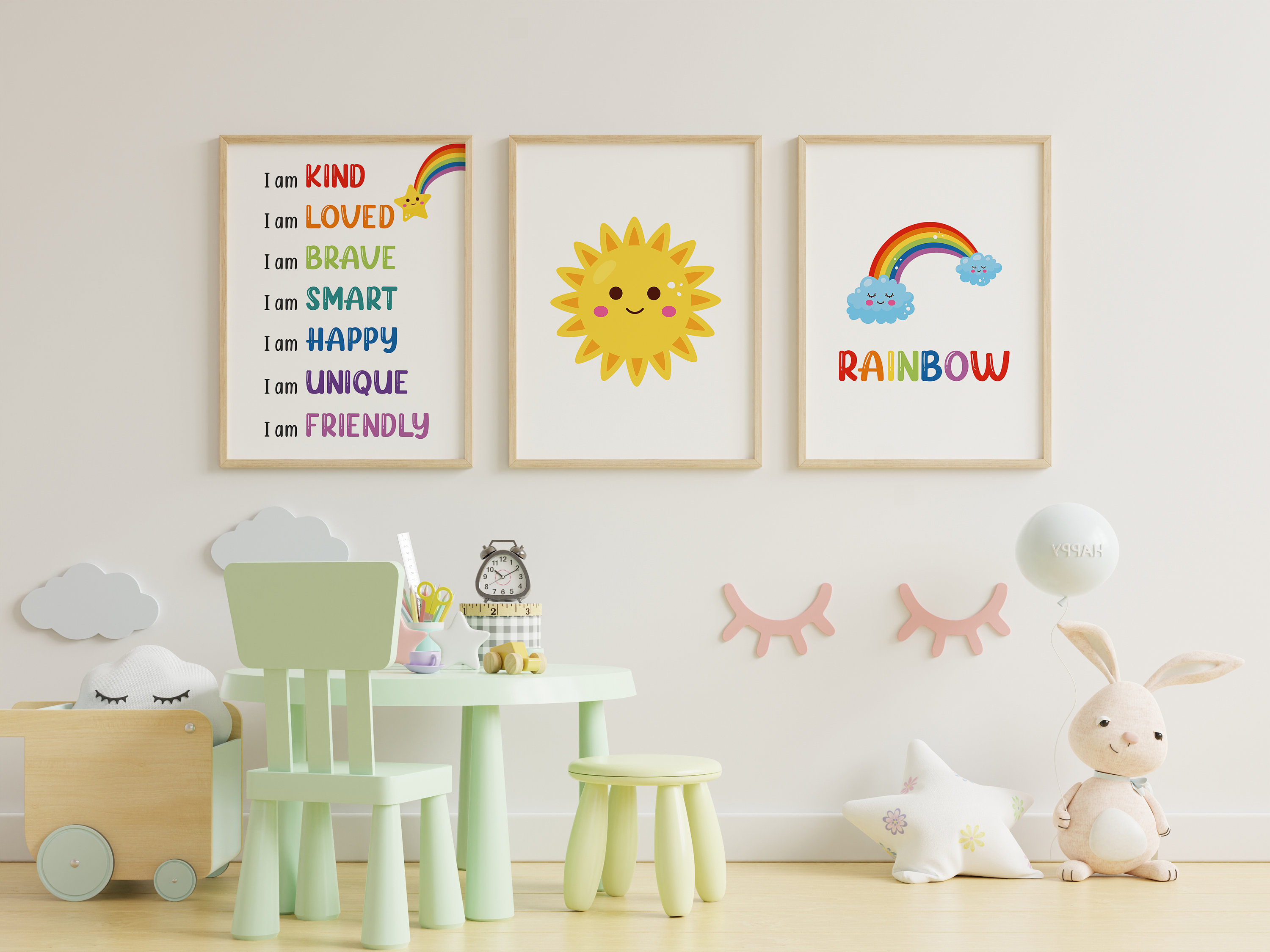 Set of 6 Positive Posters for Kids, Printable Motivational Wall Art for ...