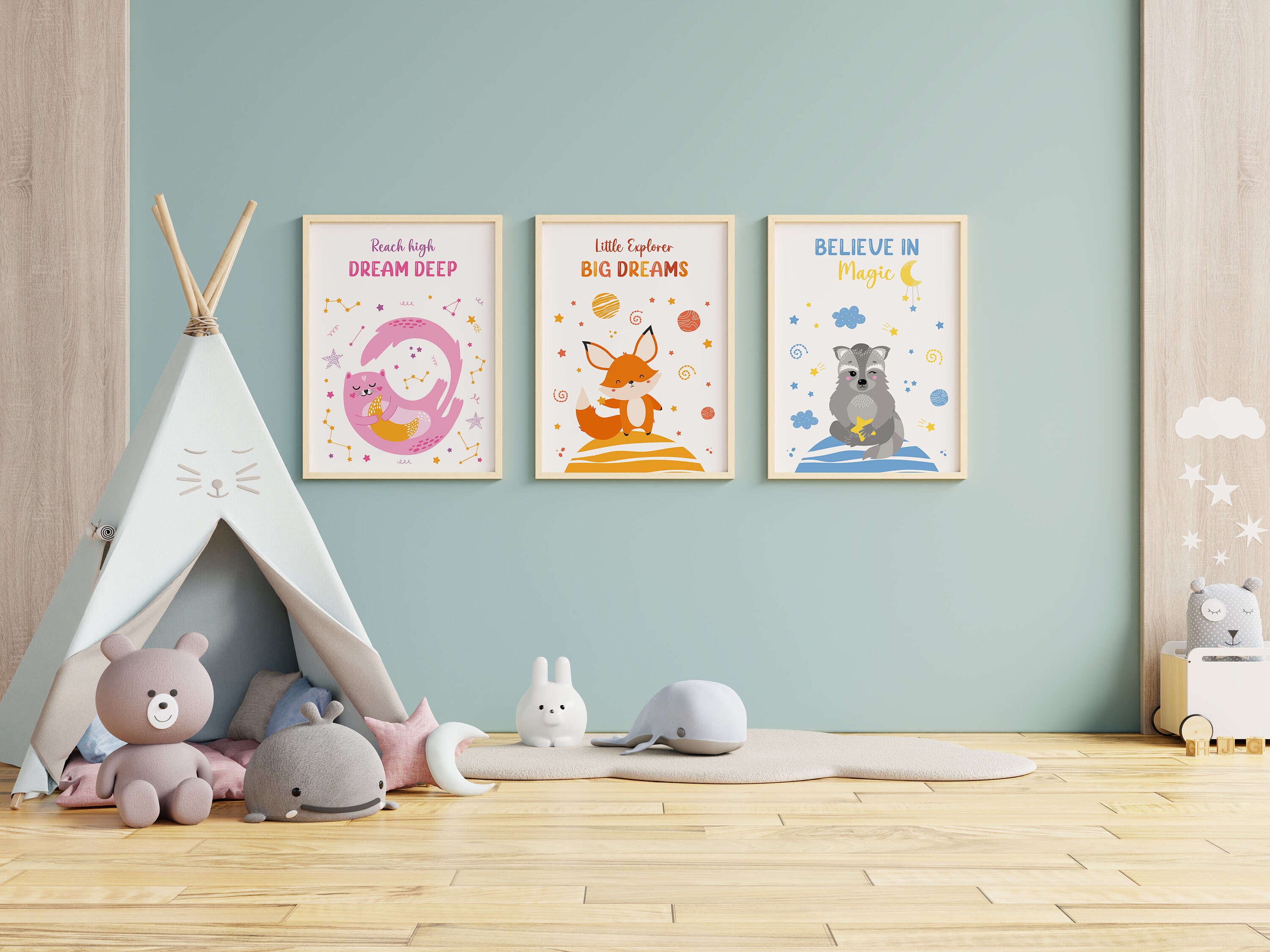 Set of 3 Positive Posters for Kids, Printable Motivational Wall Art for ...