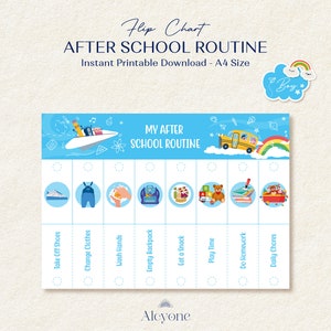 Kids After School Routine Chart, Printable Folding Flip Chart for ...