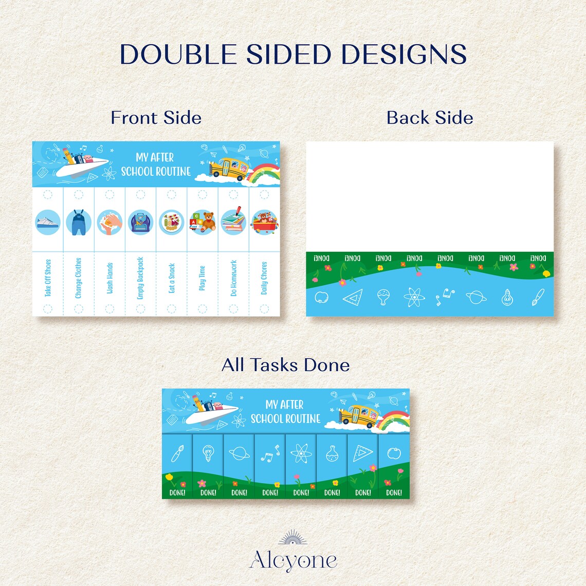 Kids After School Routine Chart, Printable Folding Flip Chart for ...