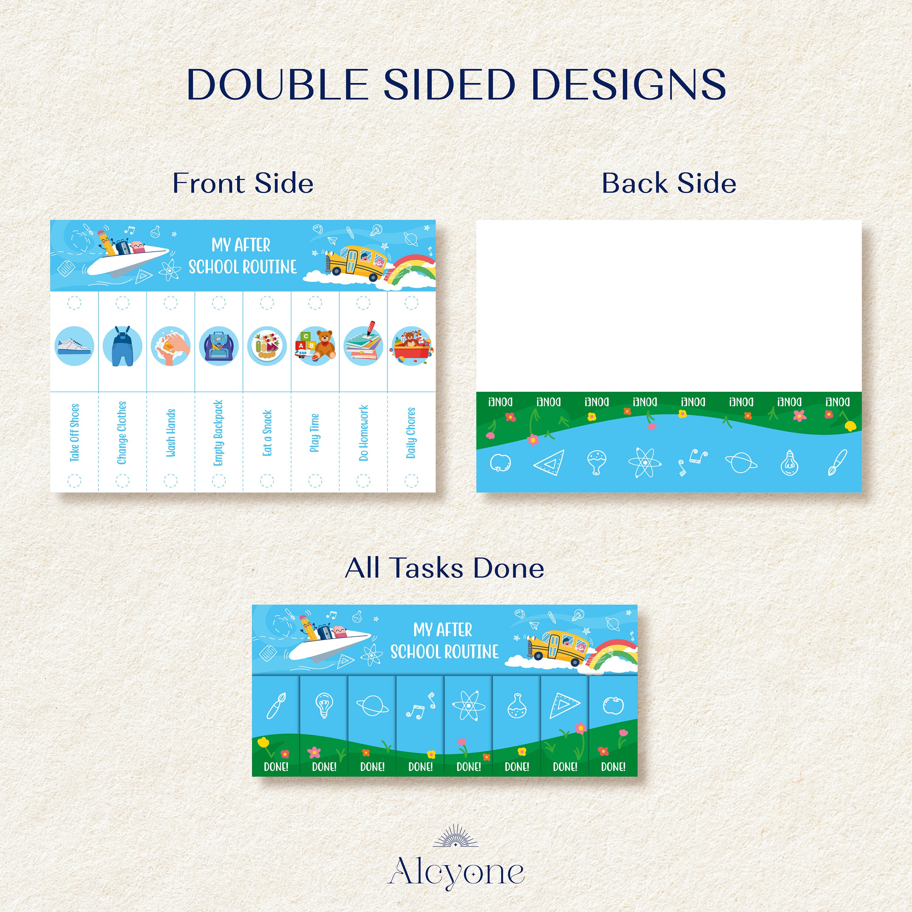 Kids After School Routine Chart, Printable Folding Flip Chart for ...