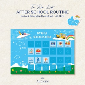 Kids After School Routine Chart, Printable Afternoon Checklist, After ...