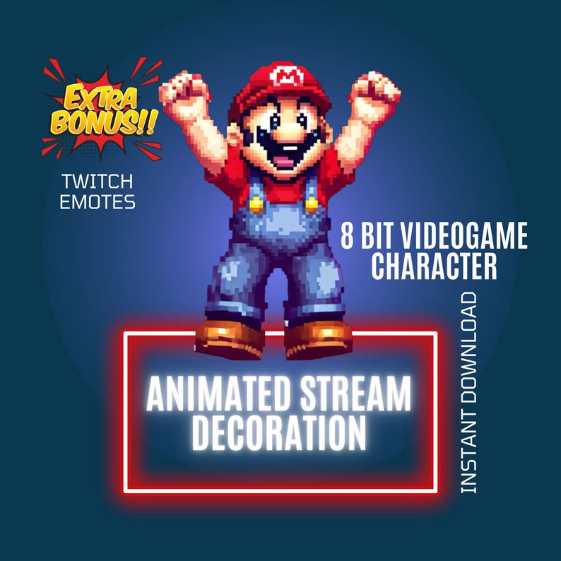 8 Bit Retro Video Game Character: Animated Twitch Stream Overlay ...