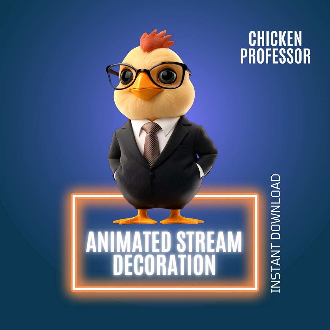 Animated Chicken Professor Twitch Scientific Stream Decor, WEBM HD ...