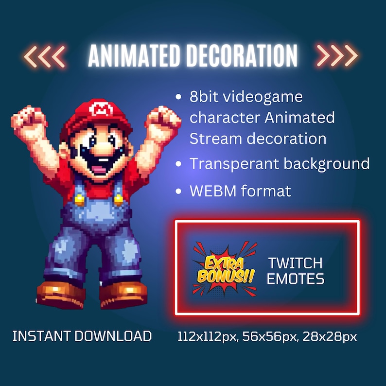 8 Bit Retro Video Game Character: Animated Twitch Stream Overlay ...
