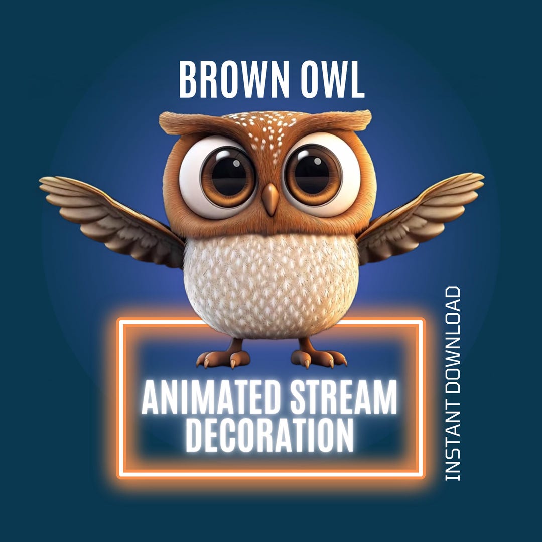 Animated Brown Owl Twitch Stream Decor, WEBM Overlay, Looping Animation ...