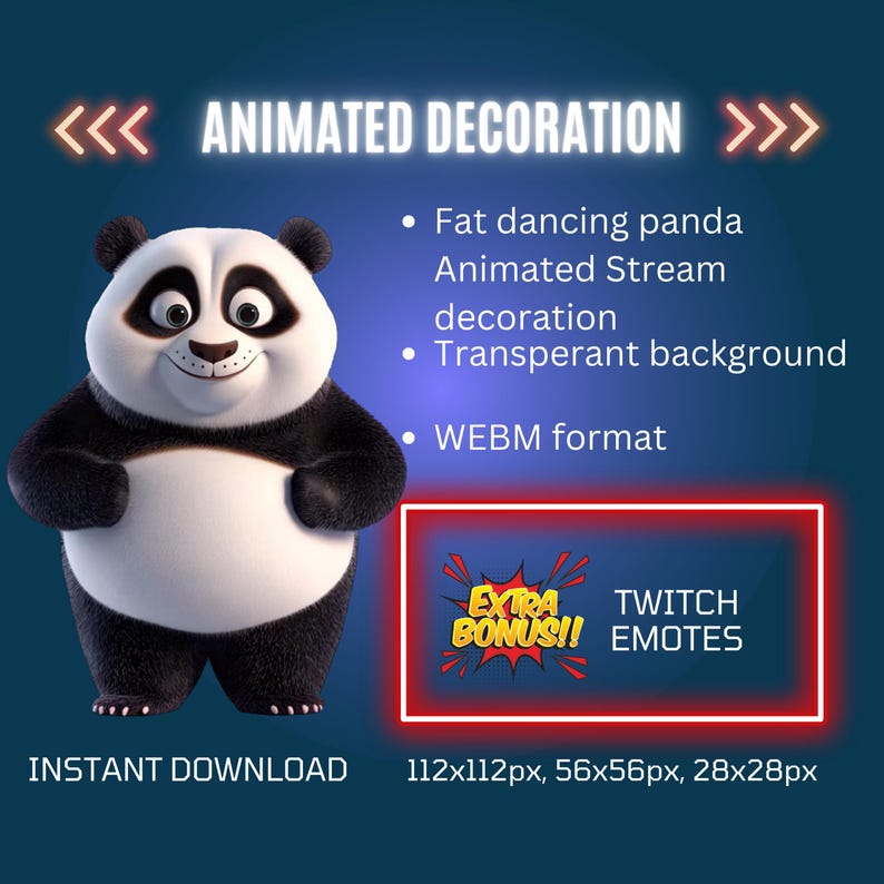 Fat Dancing Panda Twitch Stream Animated Decor, Funny Overlay & Emote ...