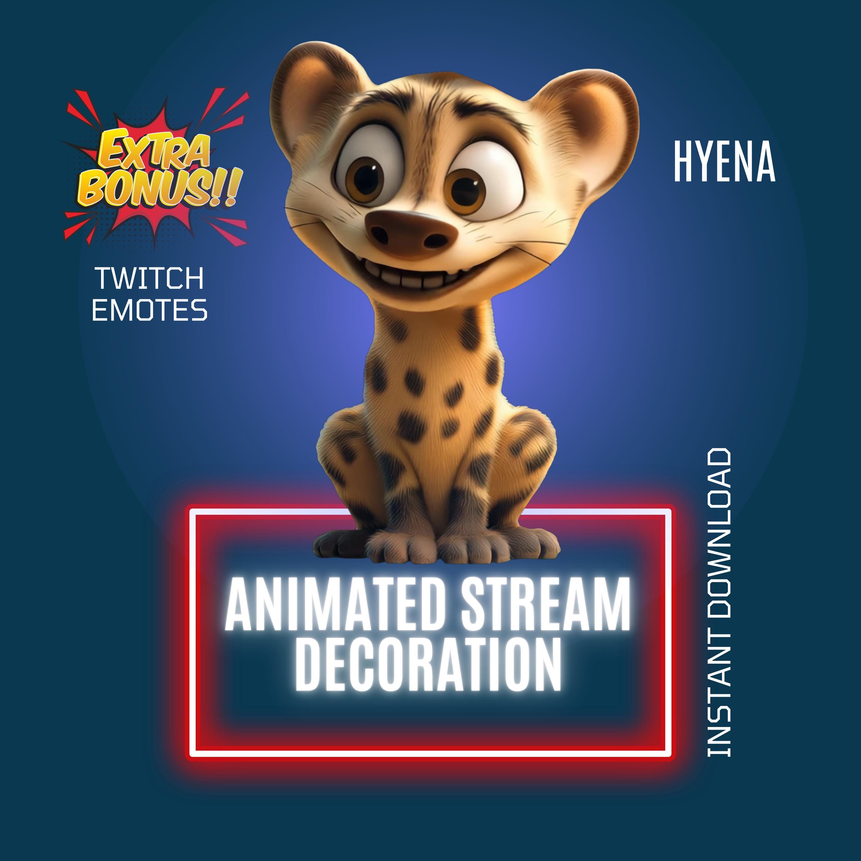 Happy Hyena Twitch Stream Animated Decor, Cute Hyena Twitch Animated ...
